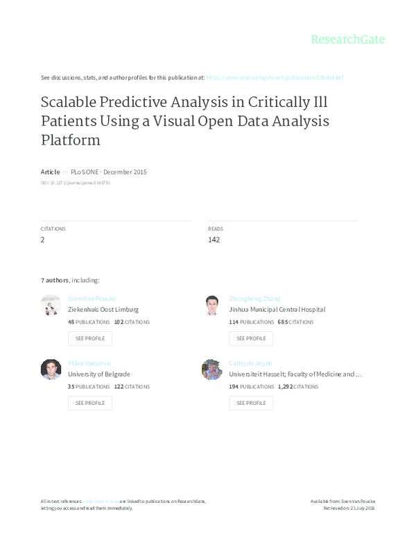 (PDF) Scalable Predictive Analysis in Critically Ill Patients Using a Visual Open Data Analysis ...