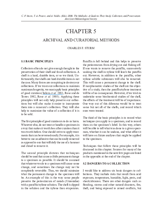 (PDF) Archival and Curatorial Methods