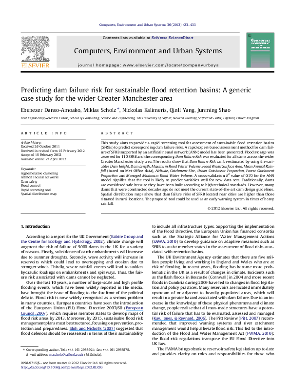 (PDF) Predicting dam failure risk for sustainable flood retention ...
