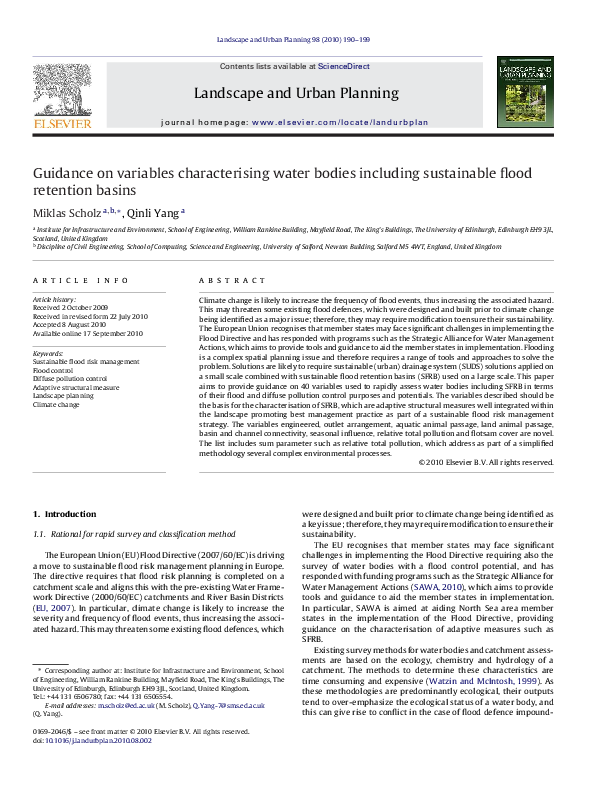 (PDF) Guidance on variables characterising water bodies including ...