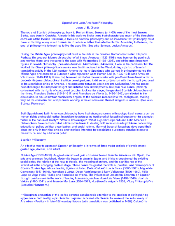 (DOC) Spanish and Latin American Philosophy