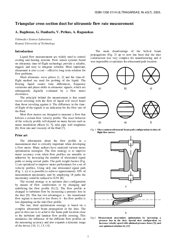 (PDF) Triangular cross section duct for ultrasonic flow rate measurement