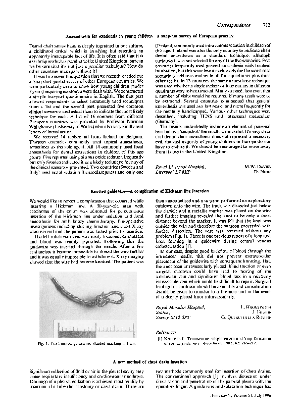(PDF) Knotted guidewire-A complication of Hickman line insertion