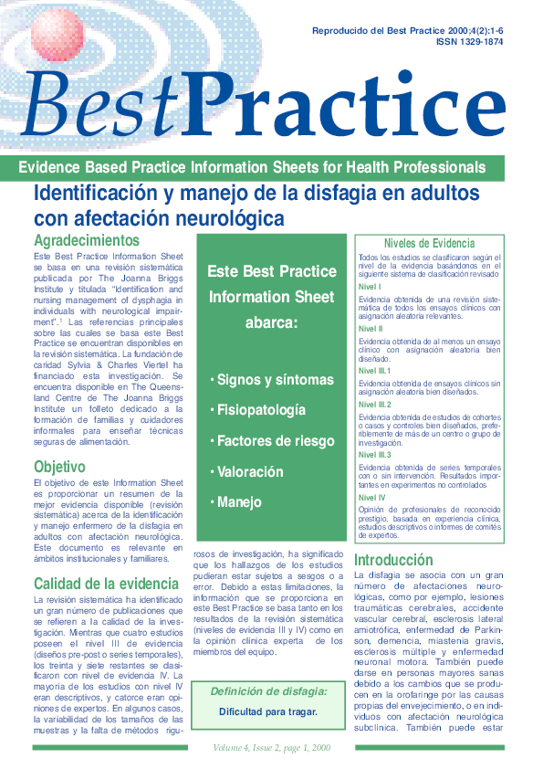 (PDF) BestPractice Evidence Based Practice Information Sheets for ...