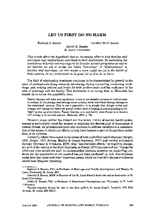 (PDF) Let Us First Do No Harm