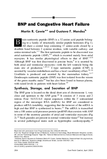 (PDF) BNP and congestive heart failure