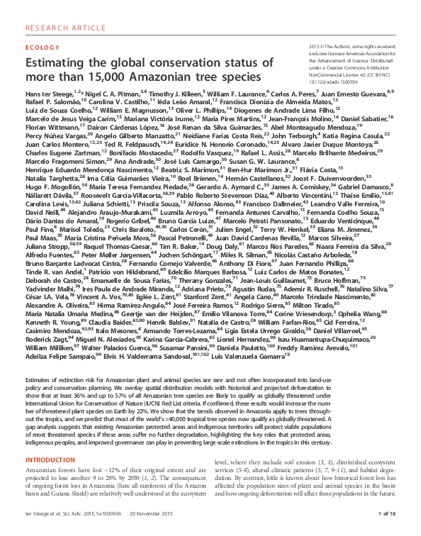 (PDF) Estimating the global conservation status of more than 15,000 ...