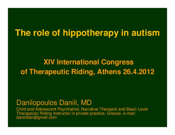 (PDF) The role of hippotherapy in autism