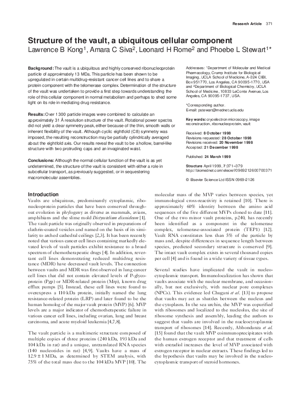 (PDF) Structure of the vault, a ubiquitous celular component