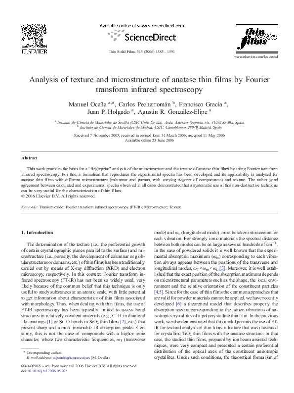 (PDF) Analysis of texture and microstructure of anatase thin films by ...