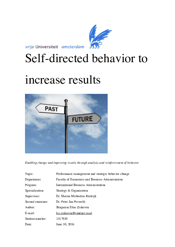 (PDF) Self-directed behavior to increase results