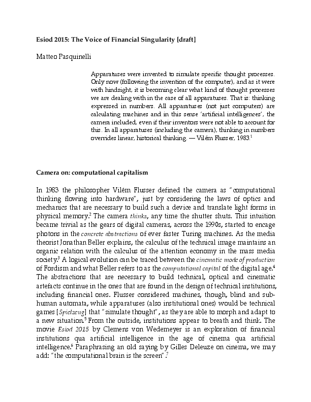 (PDF) Esiod 2015: The Voice of Financial Singularity