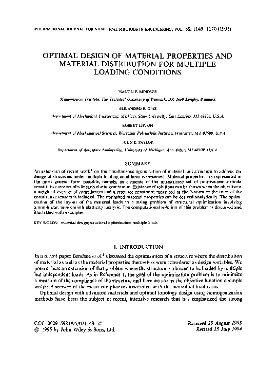 (PDF) Optimal design of material properties and material distribution ...
