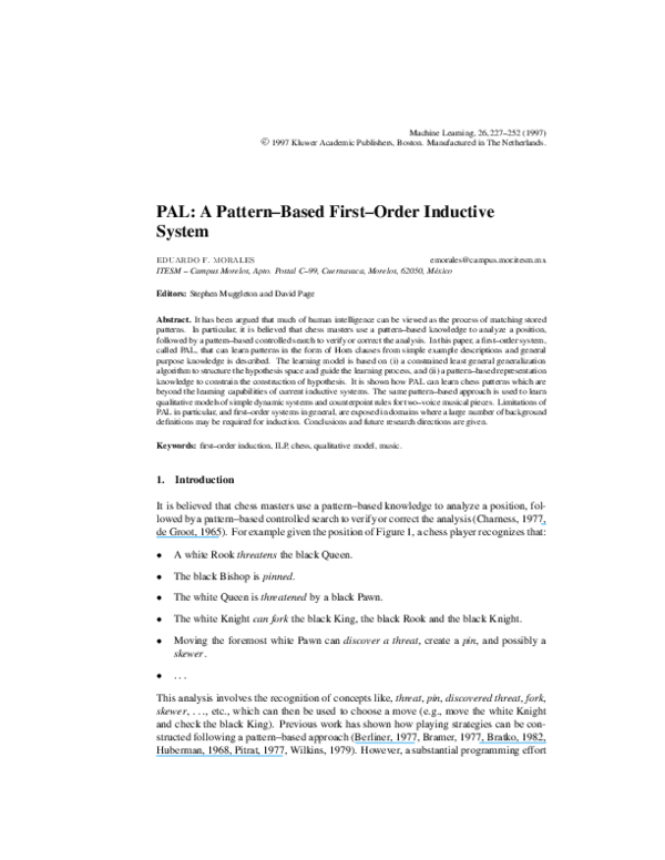 (PDF) PAL: A Pattern-Based First-Order Inductive System