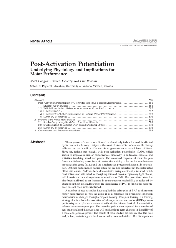 (PDF) Post-Activation Potentiation