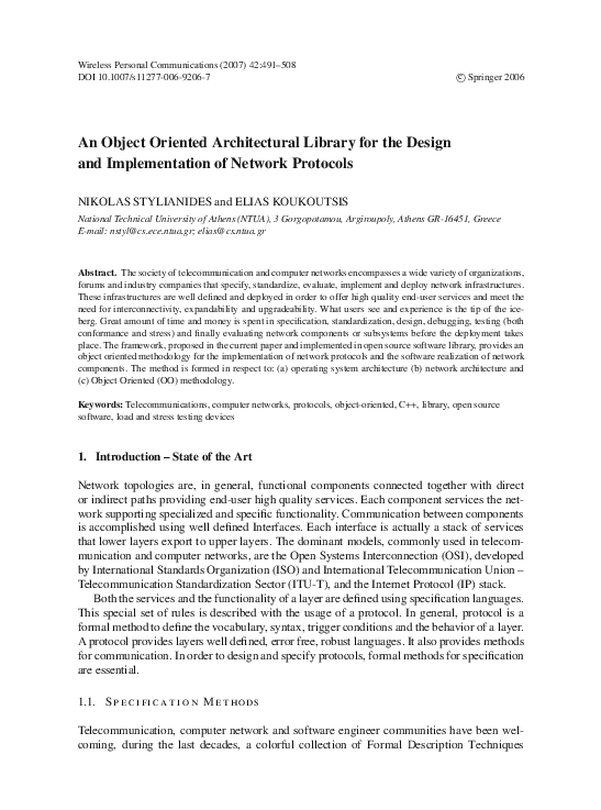 (PDF) An Object Oriented Architectural Library for the Design and ...