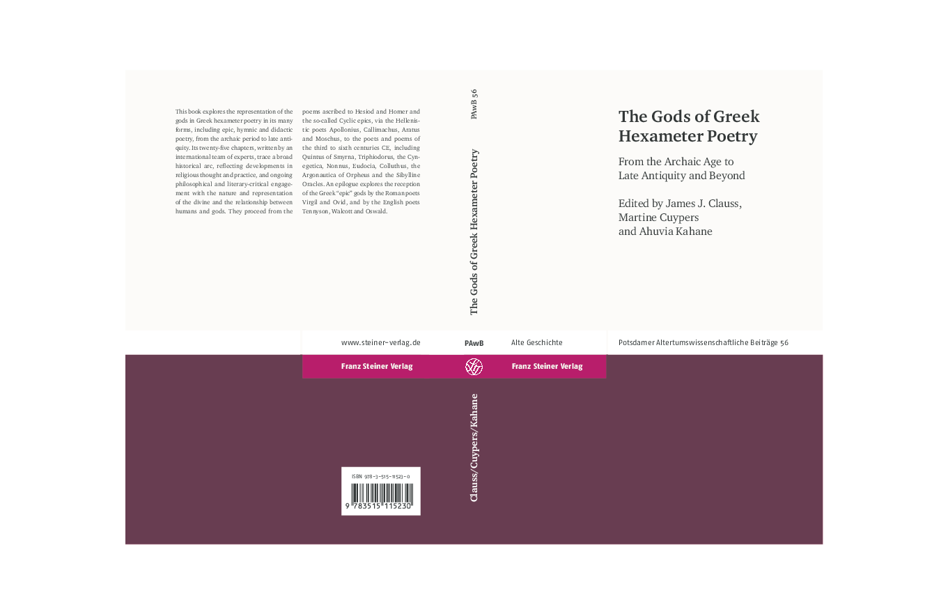 (PDF) The Gods of Greek Hexameter Poetry: From the Archaic Age to Late ...