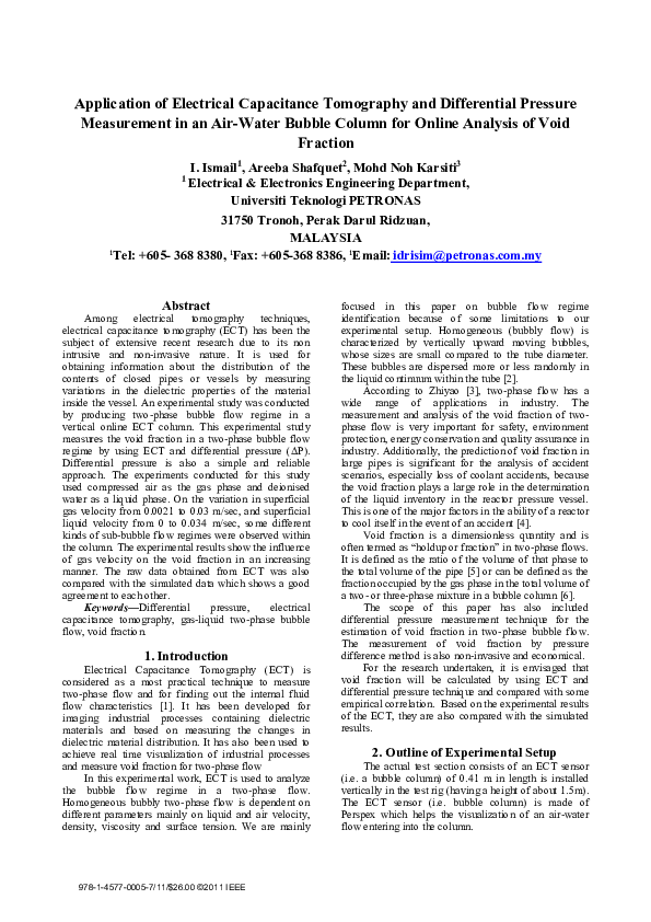 (PDF) Application of electrical capacitance tomography and differential pressure measurement in ...