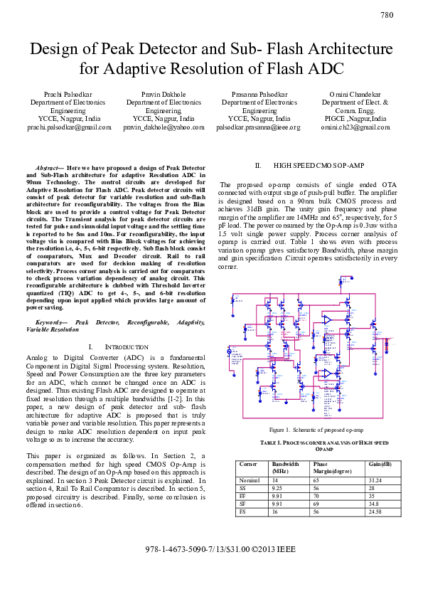 (PDF) Design of peak detector and sub-flash architecture for adaptive ...