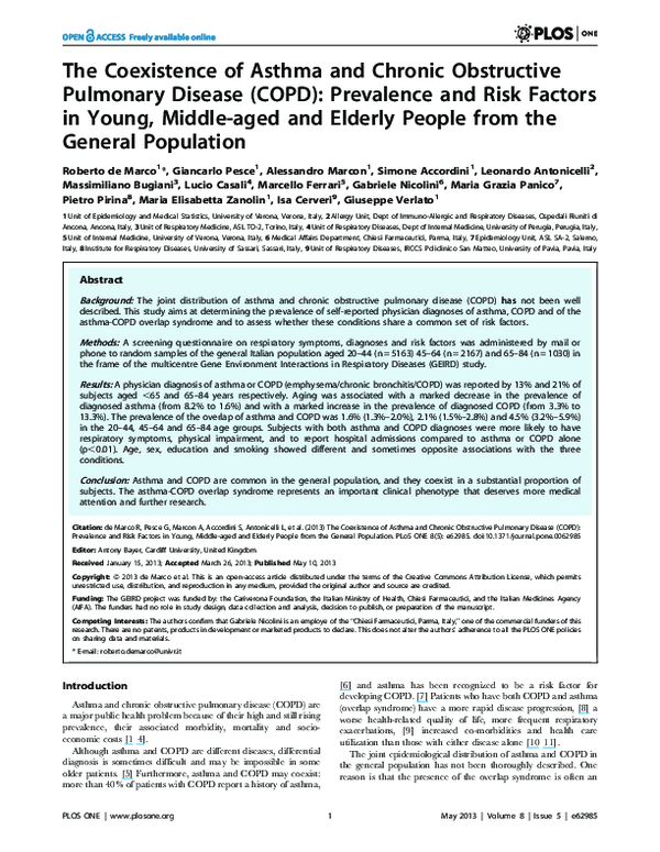 (PDF) The Coexistence of Asthma and Chronic Obstructive Pulmonary ...