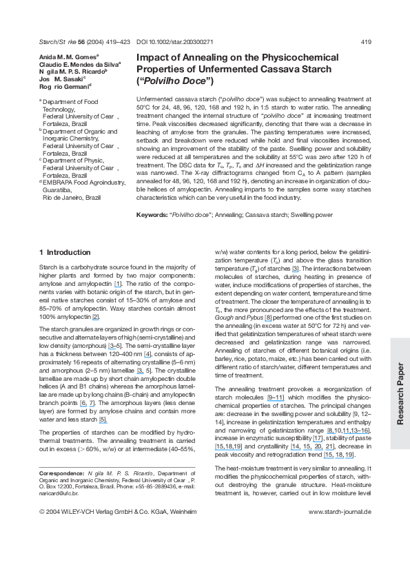 (PDF) Impact of Annealing on the Physicochemical Properties of ...
