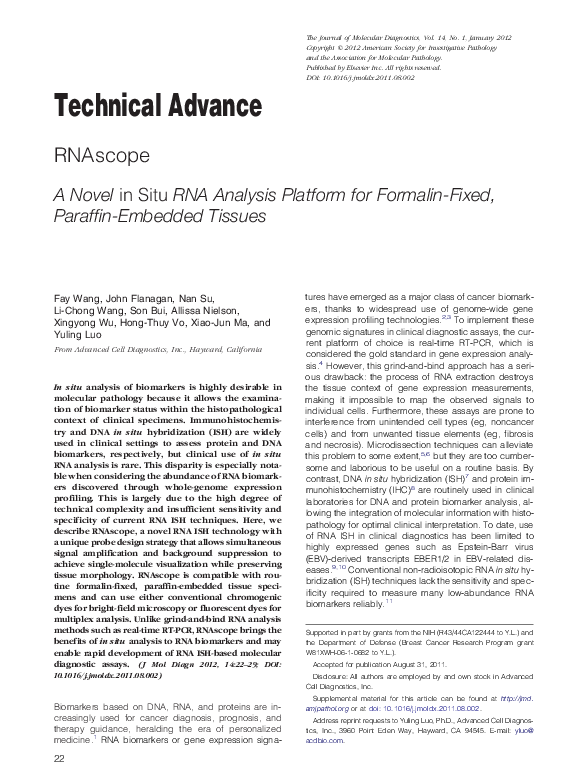 (PDF) RNAscope: A Novel In Situ RNA Analysis Platform for Formalin ...
