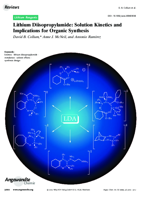 (PDF) Lithium Diisopropylamide: Solution Kinetics and Implications for ...