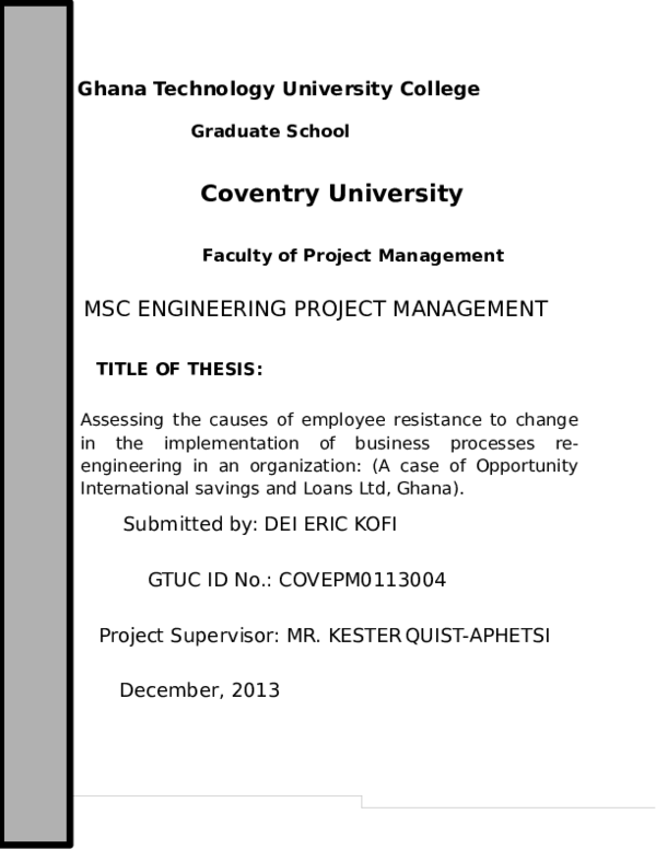 (DOC) Assessing causes of employee resistance to change when deploying ...
