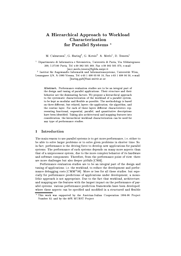 (PDF) A hierarchical approach to workload characterization for parallel systems