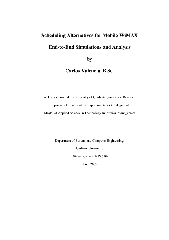 Pdf Scheduling Alternatives For Mobile Wimax End To End Simulations And Analysis