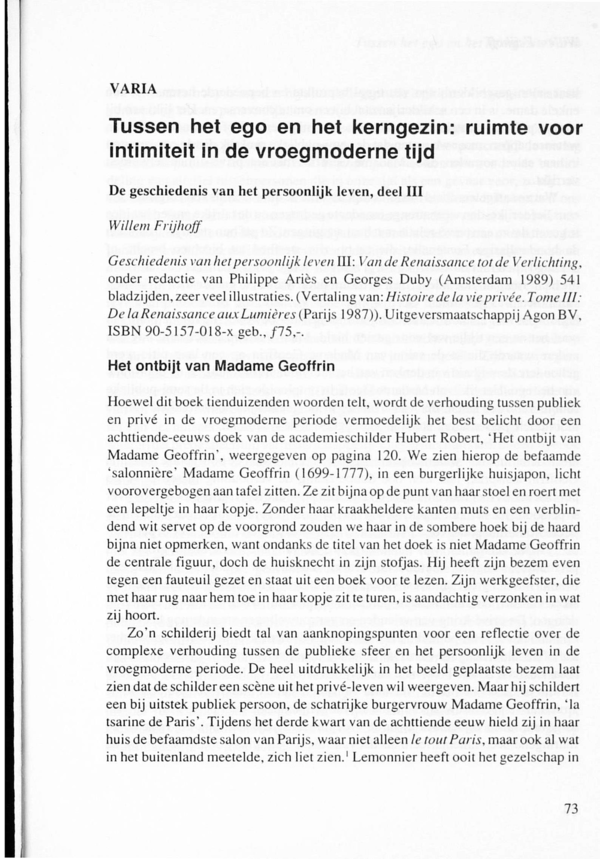 (PDF) Tussen het ego en het kerngezin: ruimte voor intimiteit in de ...