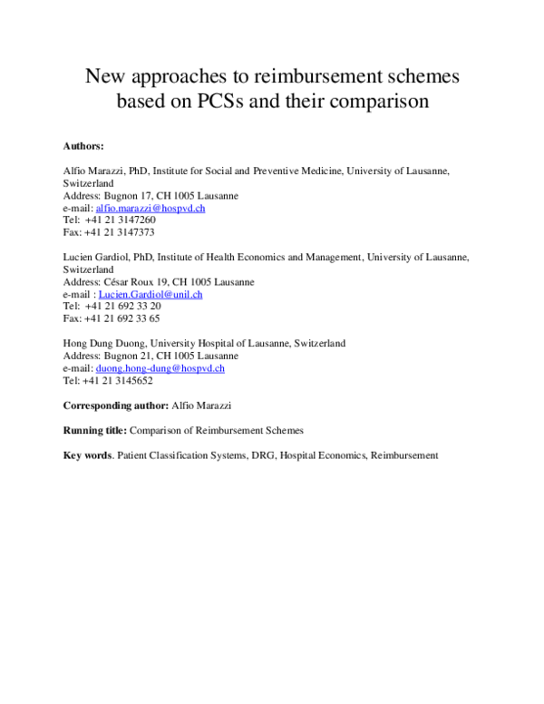 PDF New Approaches To Reimbursement Schemes Based On Patient Classification Systems And Their pdf-new-approaches-to-reimbursement-schemes-based-on-patient-classification-systems-and-their