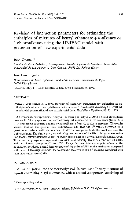 (PDF) Revision of interaction parameters for estimating the enthalpies ...
