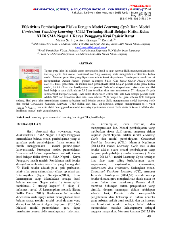 (PDF) Efektivitas Pembelajaran Fisika Dengan Model Learning Cycle Dan ...