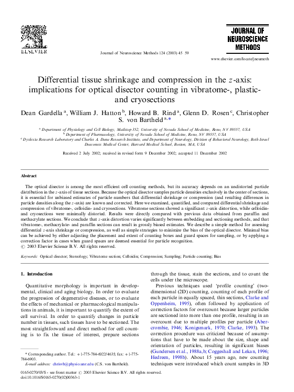 (PDF) Differential tissue shrinkage and compression in the z-axis ...