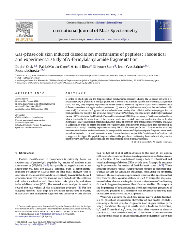 (PDF) Gas-Phase Collision Induced Dissociation Mechanisms of Peptides ...