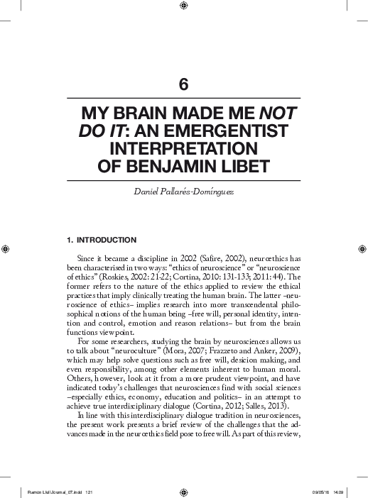 (PDF) My brain made me no do it: an emergentist interpretation of ...