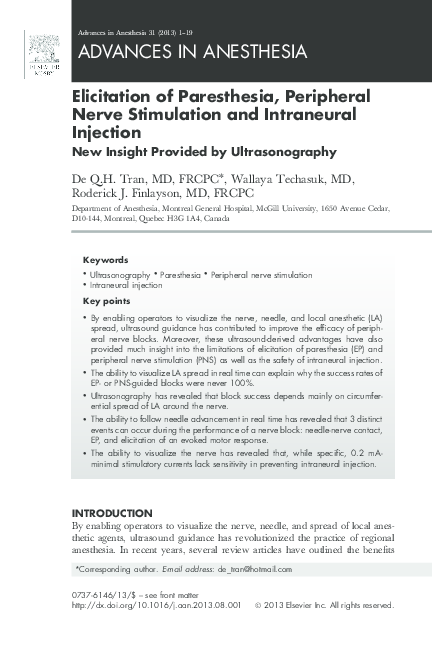 (PDF) Elicitation of Paresthesia, Peripheral Nerve Stimulation and ...