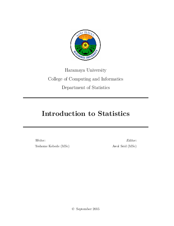 (PDF) Introduction to Statistics