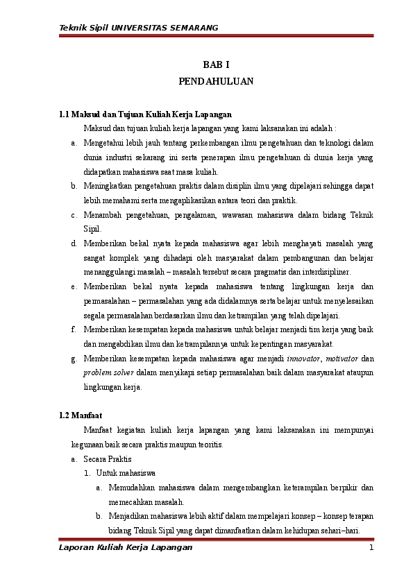 (DOC) Inti Laporan KKL Teknik Sipil