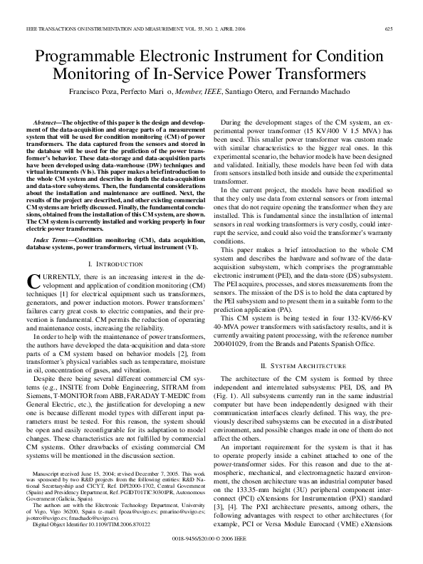 (PDF) Programmable electronic instrument for condition monitoring of in ...