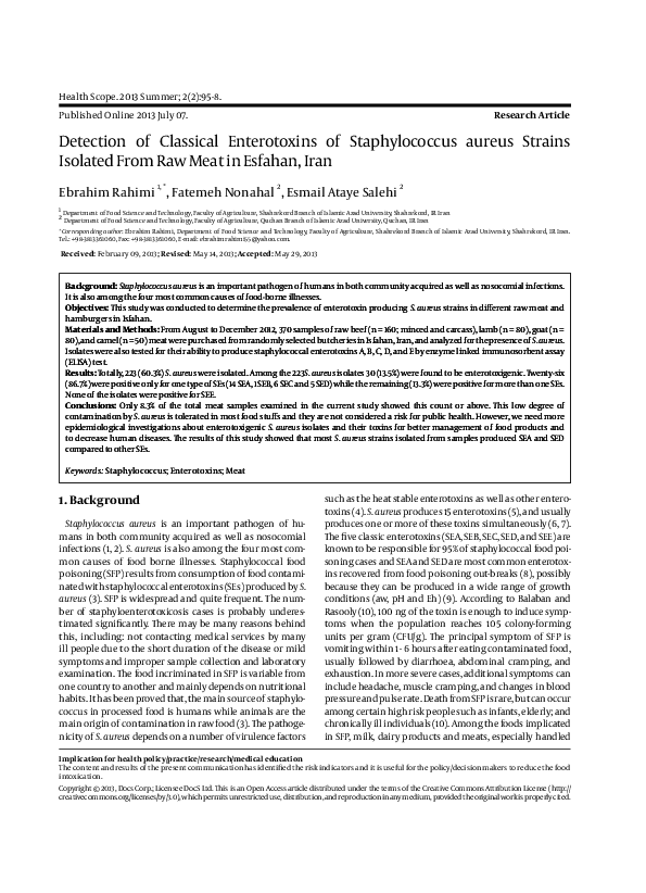 Pdf Molecular Screening Of Some Virulence Factors Associated With