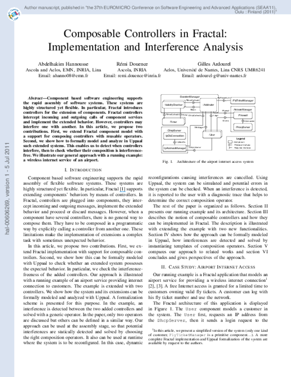 (PDF) Composable Controllers in Fractal: Implementation and Interference Analysis