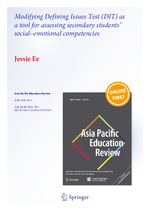 (PDF) Modifying Defining Issues Test (DIT) as a tool for assessing ...