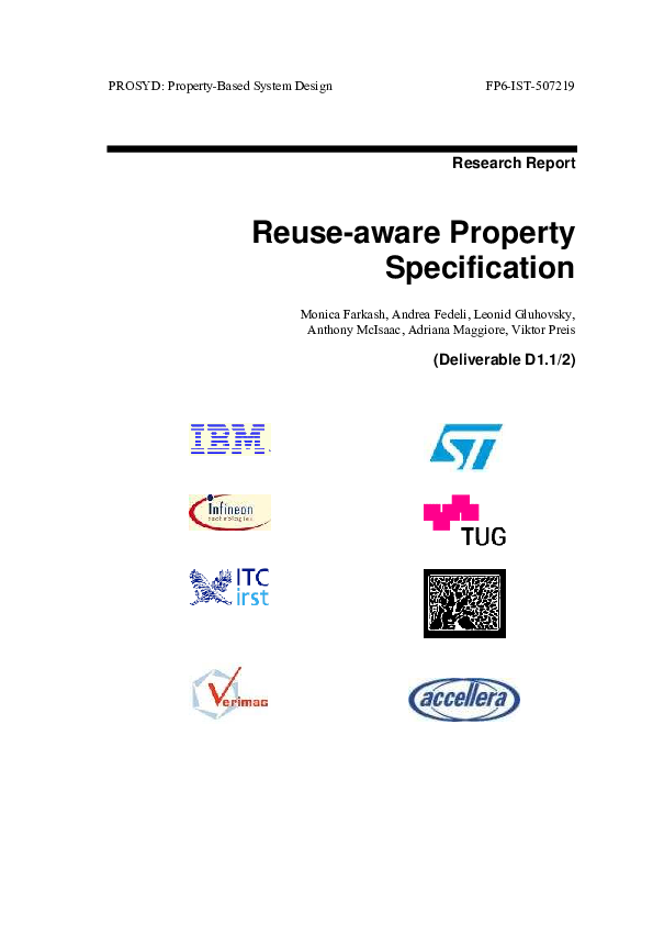 (PDF) Reuse-aware Property Specification