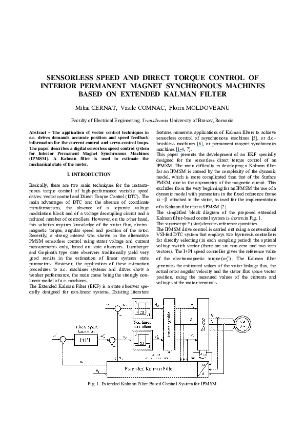 Pdf Sensorless Sd And Direct Torque Control Of Interior Permanent