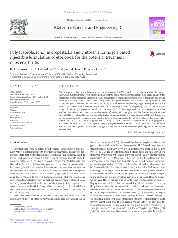 (PDF) Poly (caprolactone) microparticles and chitosan thermogels based ...
