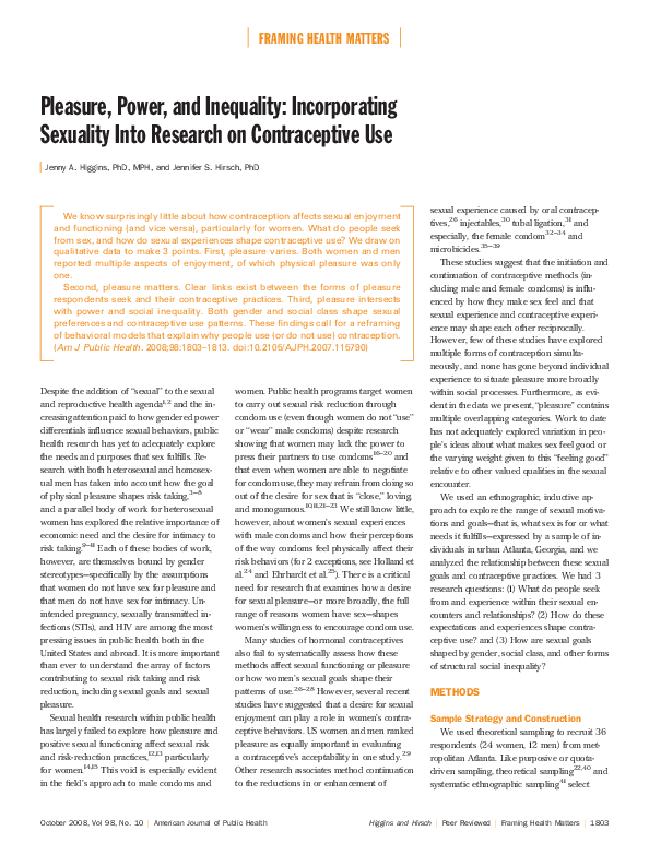 (PDF) Pleasure, Power, and Inequality: Incorporating Sexuality Into ...