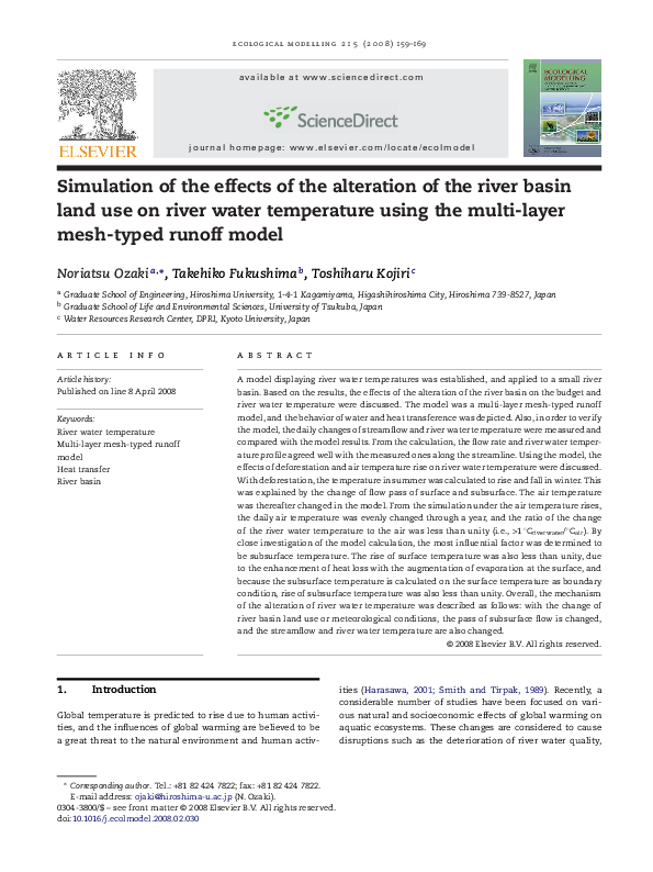 (PDF) Simulation of the effects of the alteration of the river basin ...