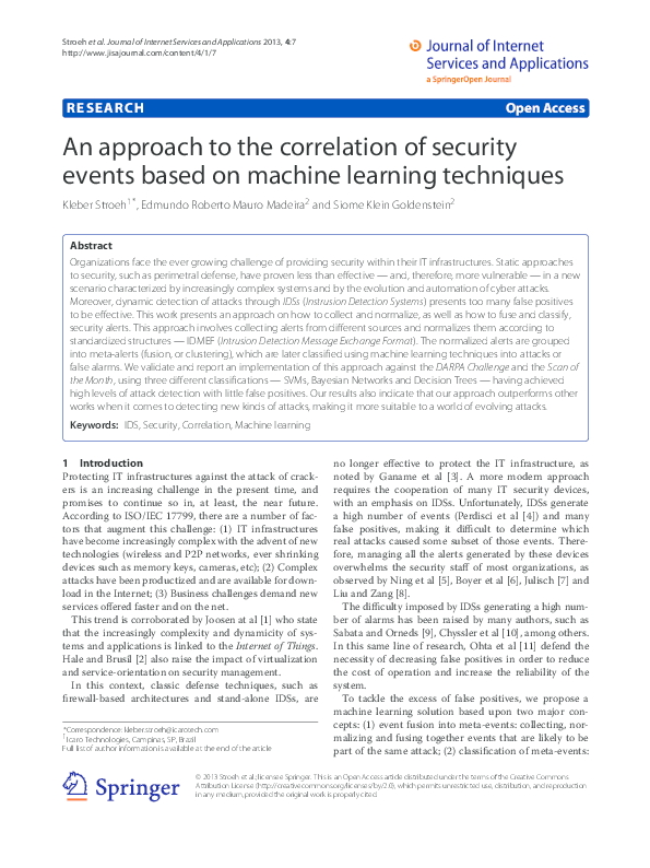 (PDF) An approach to the correlation of security events based on ...